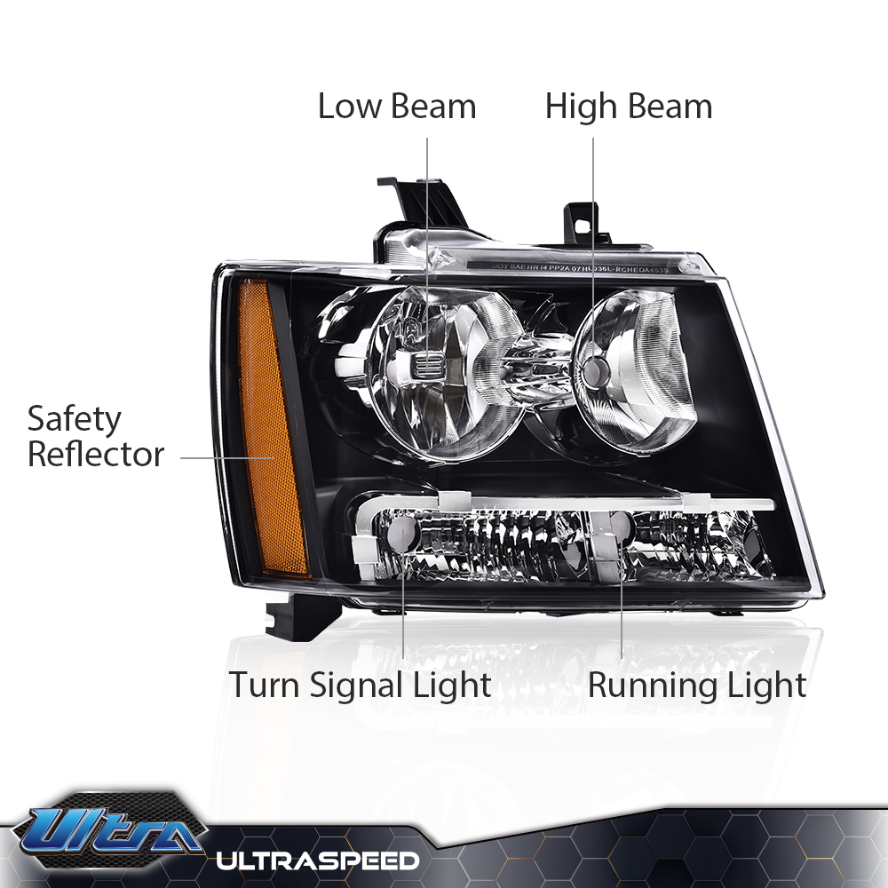 Headlights HeadLamps LH RH Side Fit For 2007-2014 Chevy Avalanche/Suburban/Tahoe | eBay